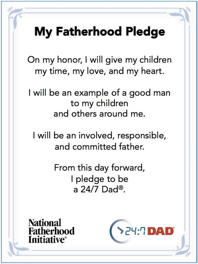 We Have a Winning Pledge! Announcing 24/7 Dad® and InsideOut Dad® Pledge